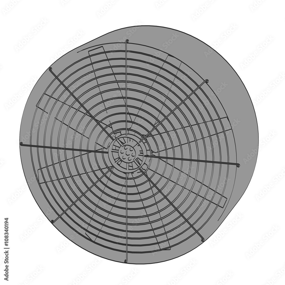 2d cartoon illustration of large fan Stock Illustration | Adobe Stock