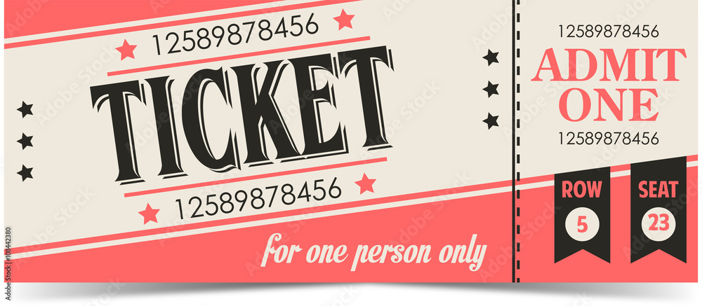 Retro ticket Stock Vector | Adobe Stock