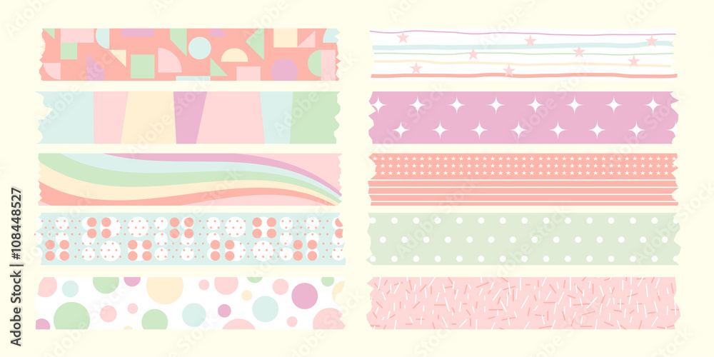 pastel color masking tape collection Stock Vector | Adobe Stock