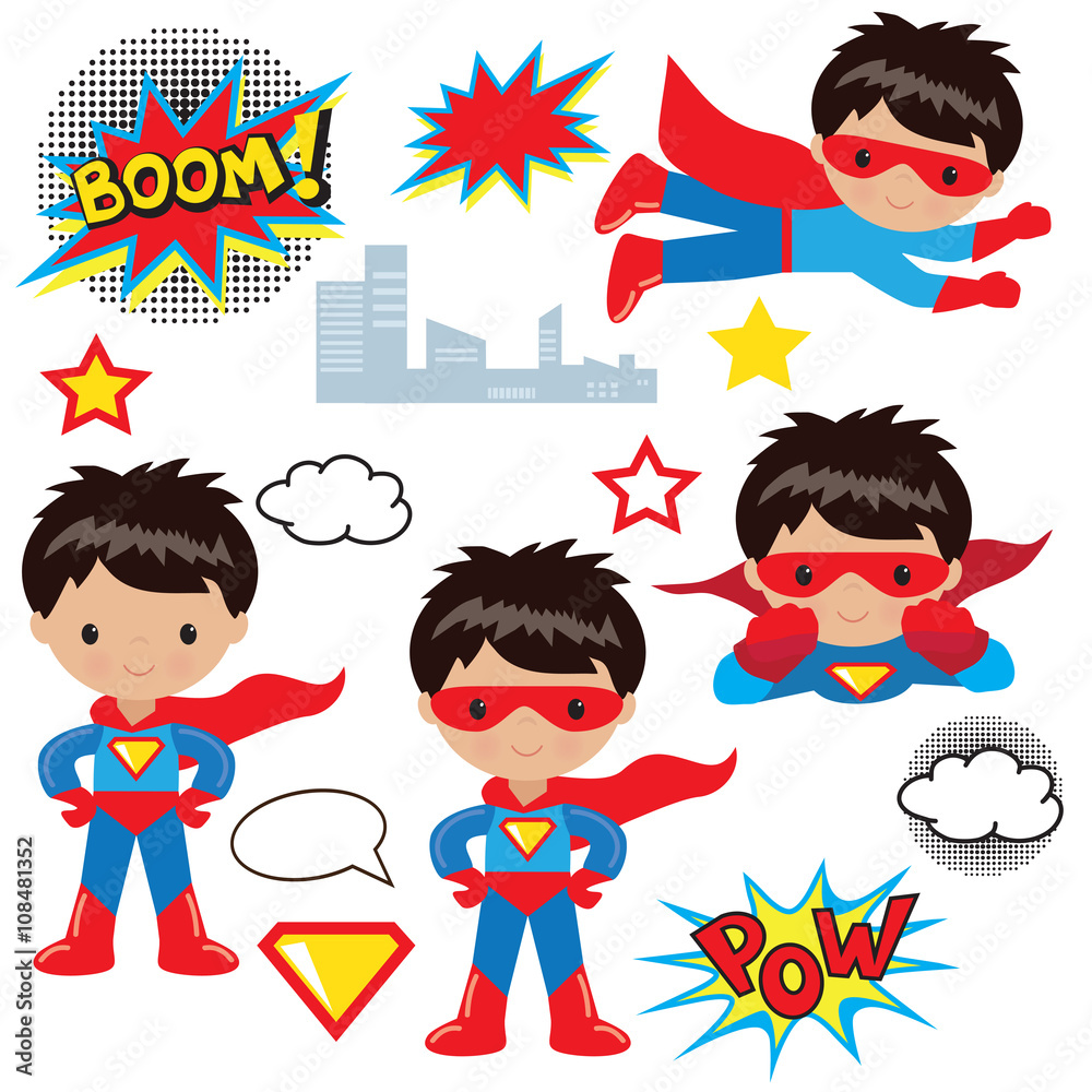Superhero boy vector illustration Stock Vector | Adobe Stock