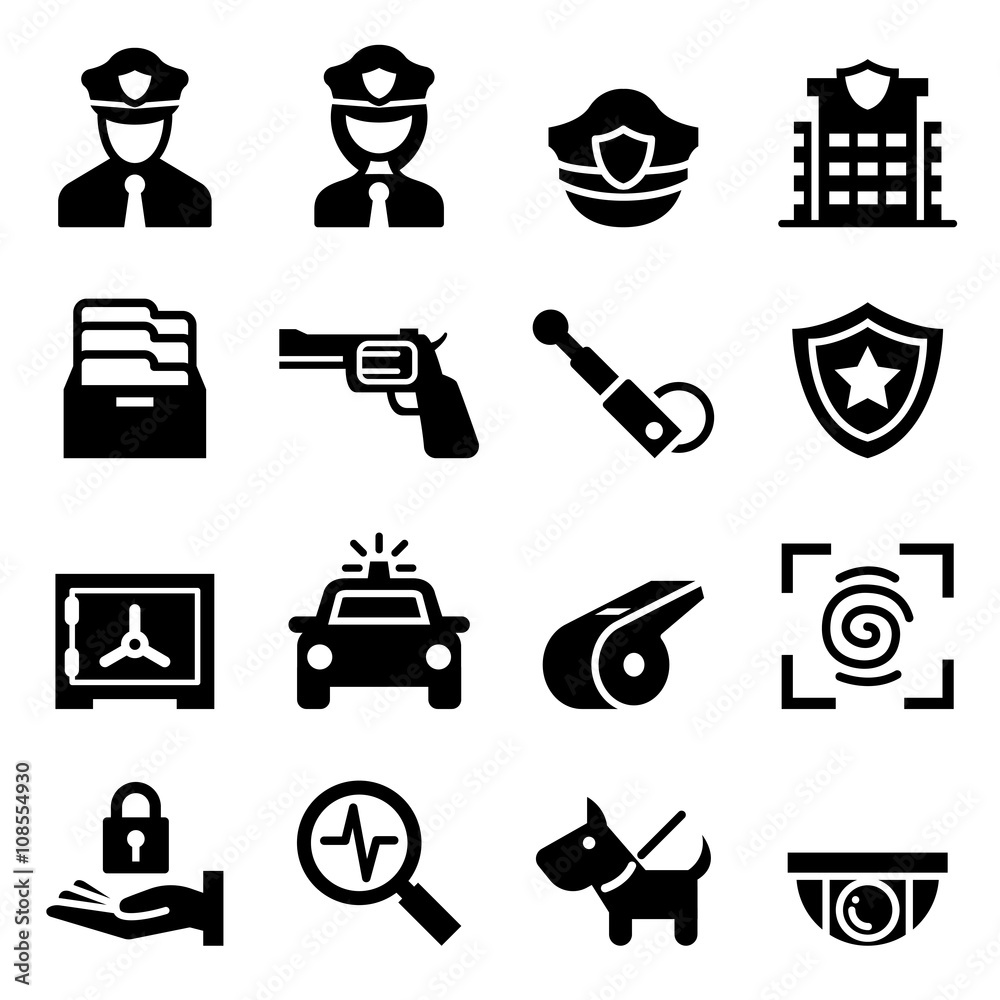 Police & Security guard icon Stock Vector | Adobe Stock