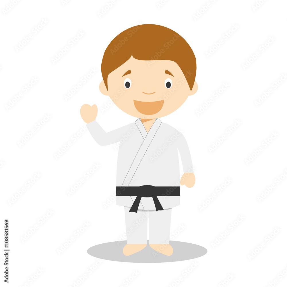 Sports cartoon vector illustrations: Judo Stock Vector | Adobe Stock