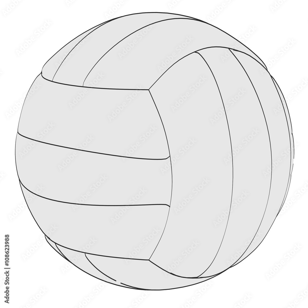 2d cartoon illustration of volleyball Stock Illustration | Adobe Stock
