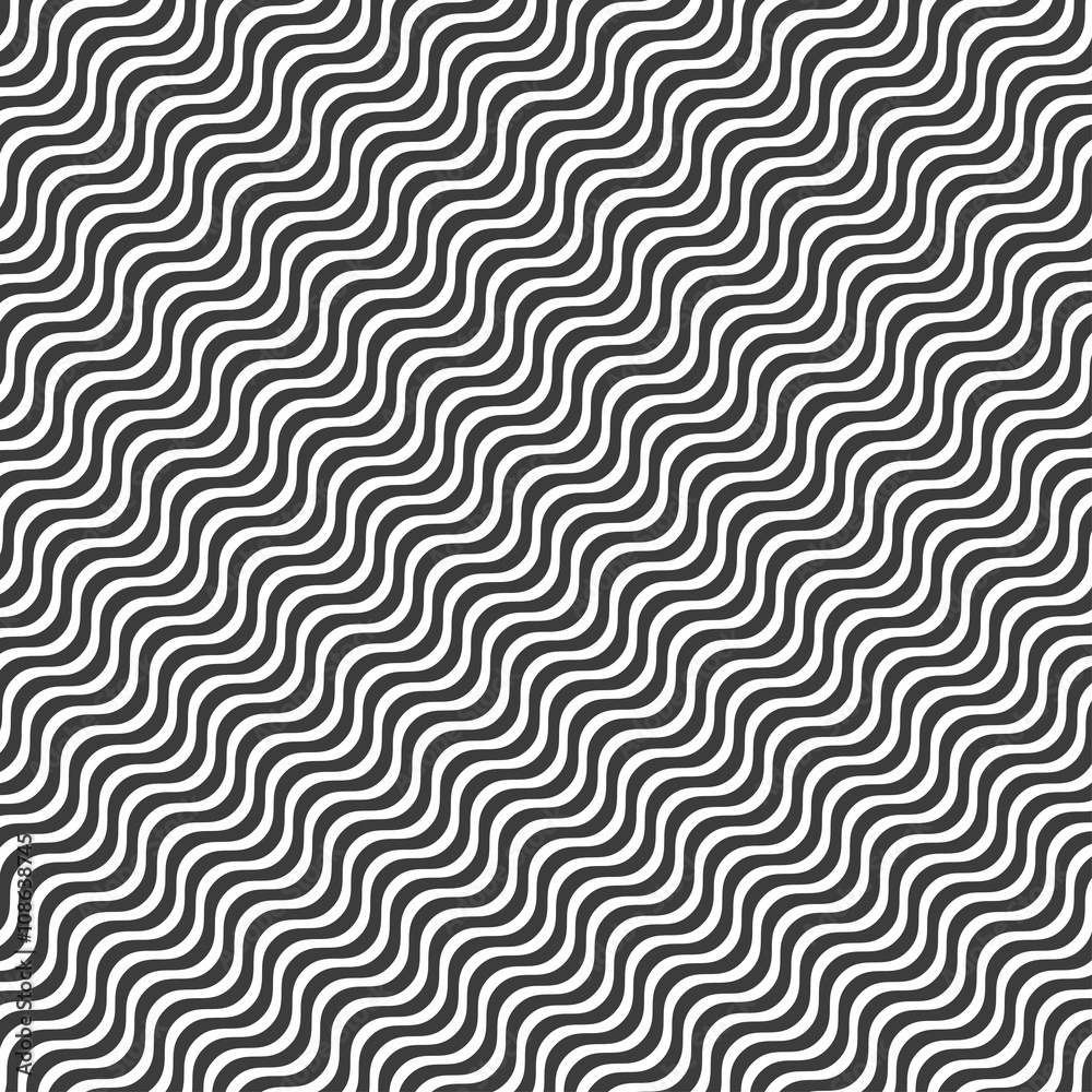 Black wavy line pattern on a white background Stock Vector | Adobe Stock