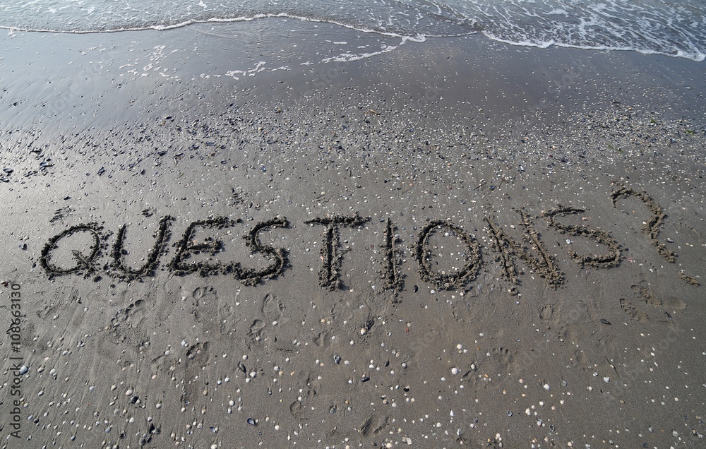 Word QUESTIONS with question mark written in large letters on th Stock ...