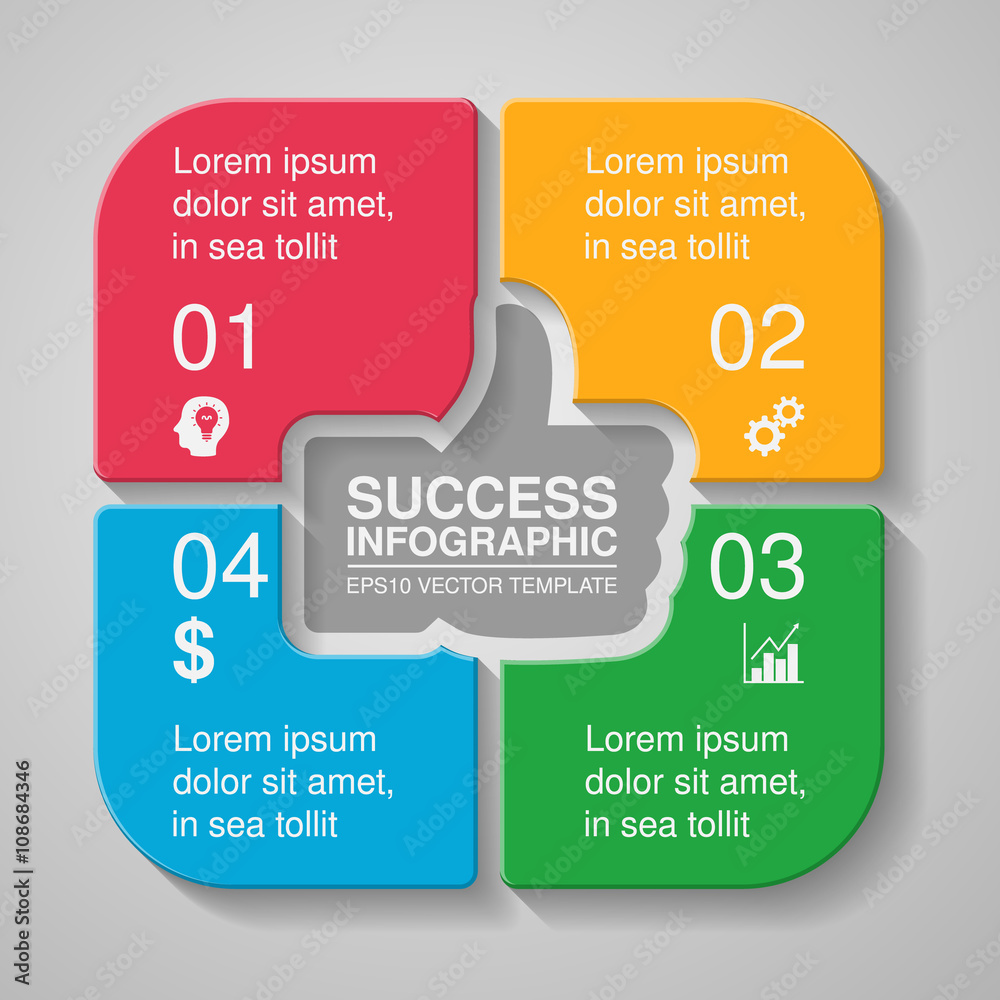 Vector success circle infographic with 4 options Stock Vector | Adobe Stock