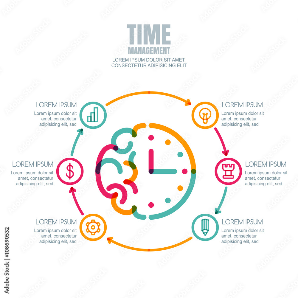 Time management, planning business concept. Vector infographics design ...