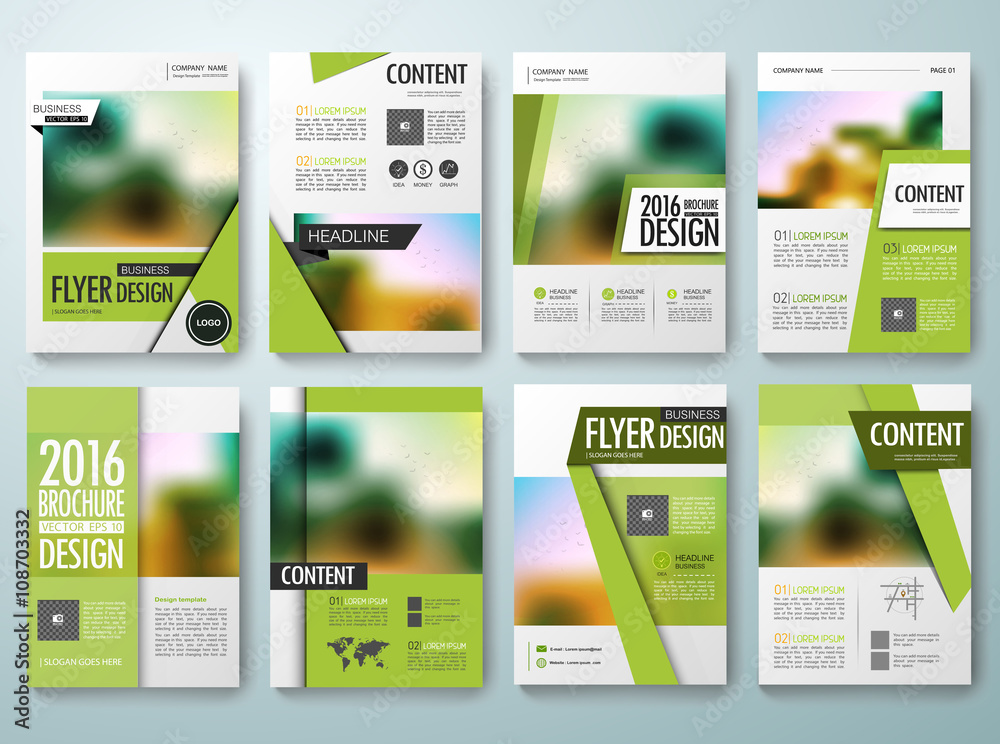 Vetor Set of flyers design template vector. Brochures annual reports ...