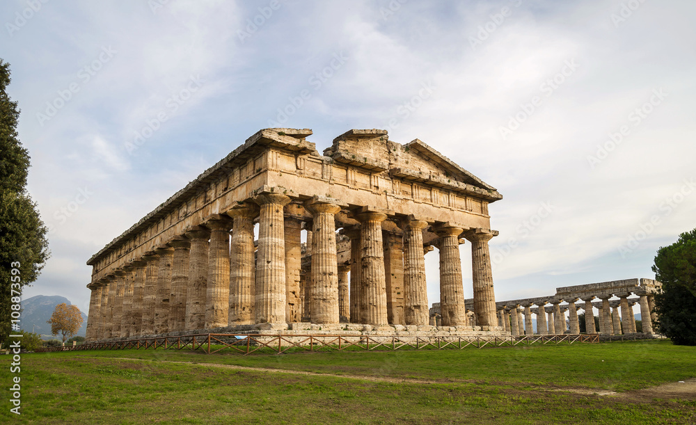 Greek Temples of Paestum - UNESCO World Heritage Site, with some of the ...