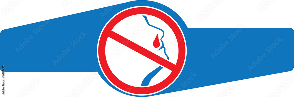 Red stop sign with Man with Bleeding Nose. Vector illustration Stock ...