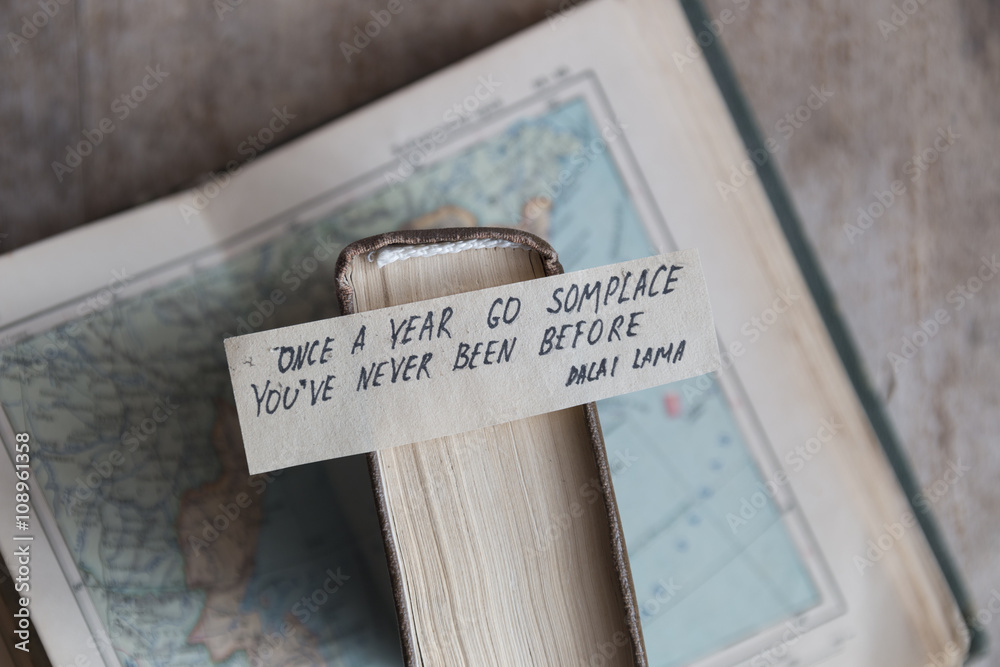 Once a year go someplace you are never been before. Stock Photo | Adobe ...