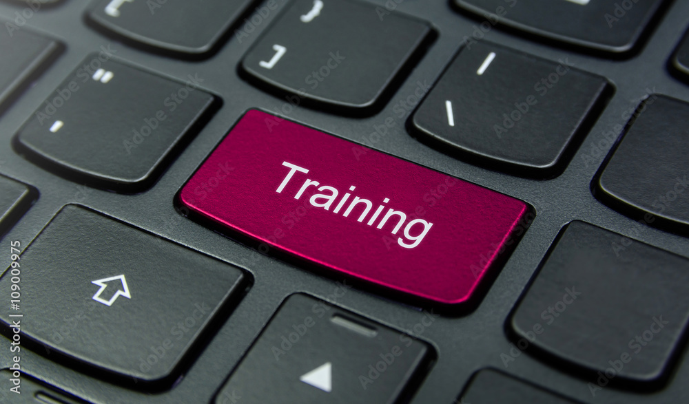 Business Concept: Close-up the Training button on the keyboard and have ...