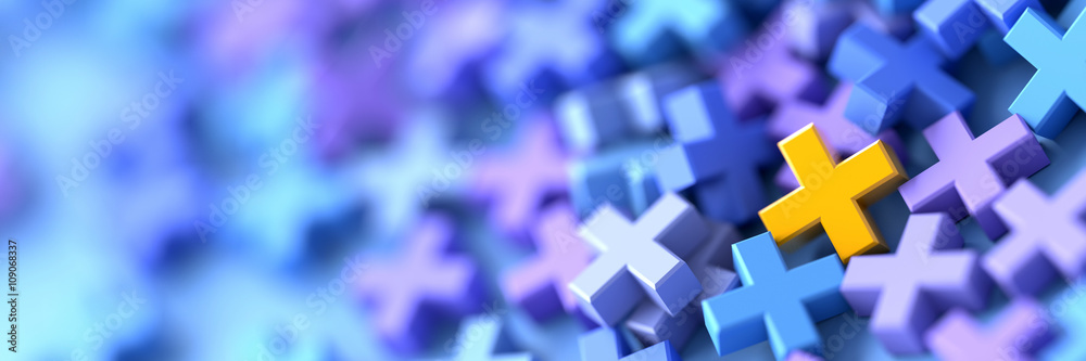 Colored plus symbols background, 3d rendering Stock Illustration ...