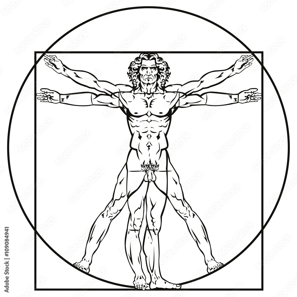 Leonardo Da Vinci vitruvian man Stock Vector | Adobe Stock