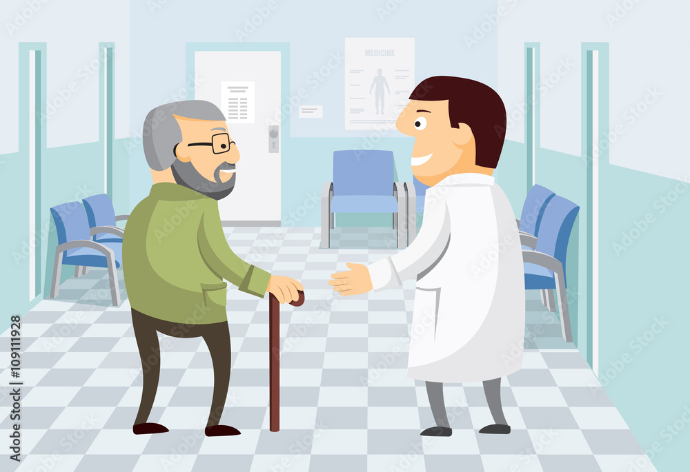 Cartoon doctor consultation and advice to patients. The best medical ...
