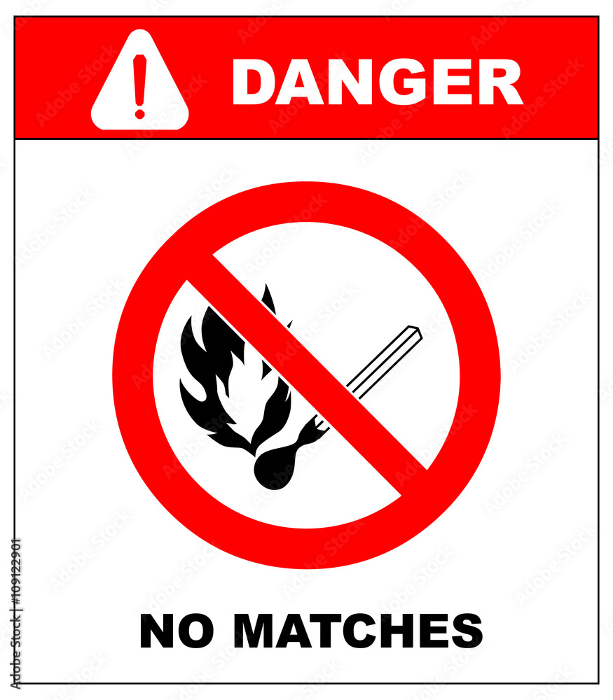 No smoking, No open flame, Fire, open ignition source and smoking ...