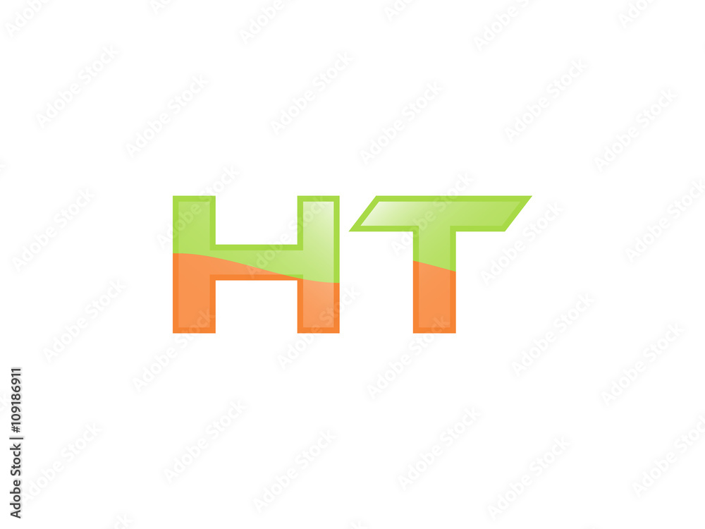 Green Orange shiny HT letters Stock Vector | Adobe Stock
