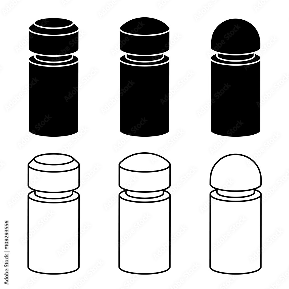 vector 3d modern concrete bollard black symbols Stock Vector | Adobe Stock