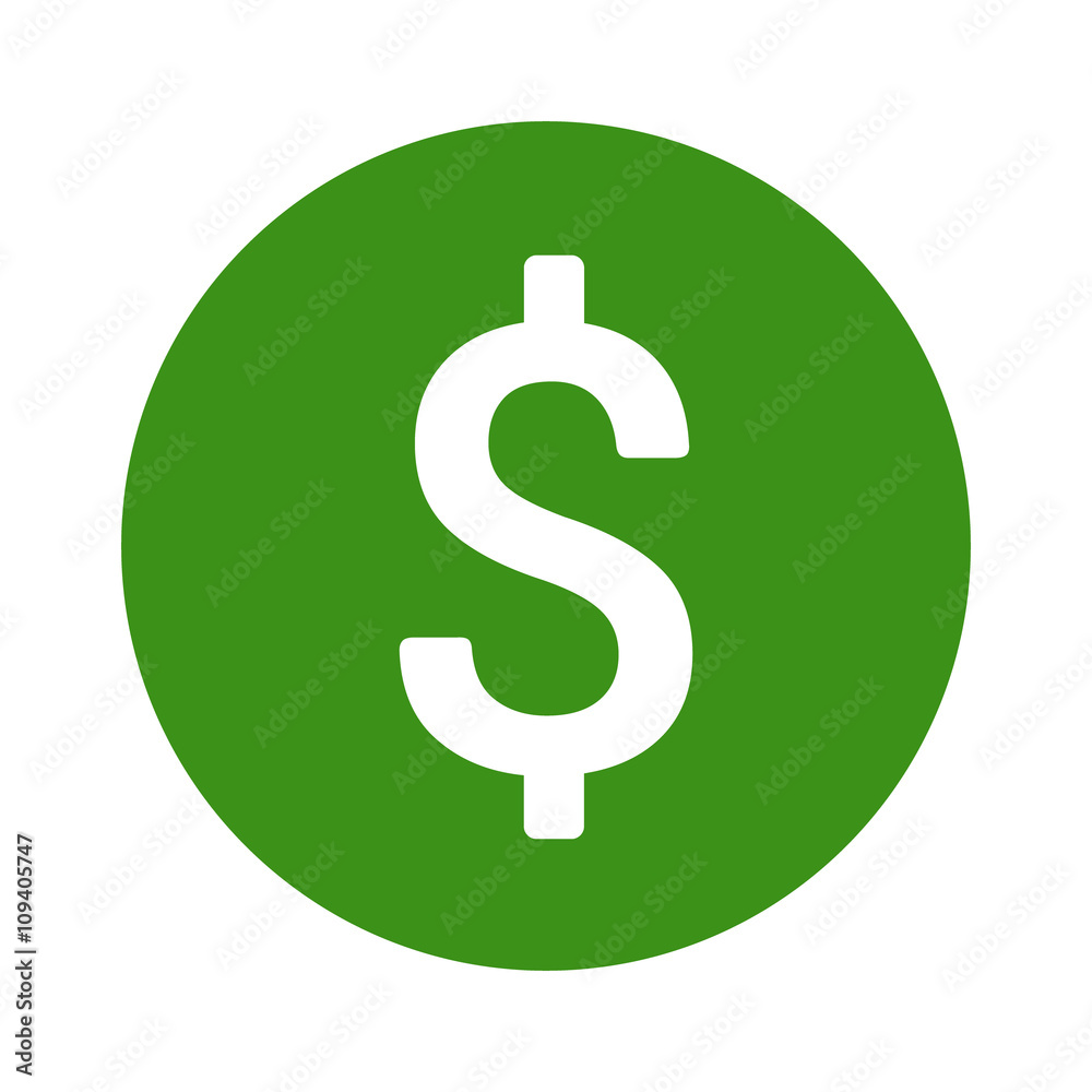 Green american dollar payment symbol flat icon for apps and websites 素材 ...