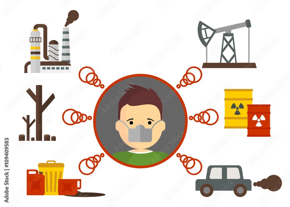 causes of air pollution の Stock ベクター | Adobe Stock