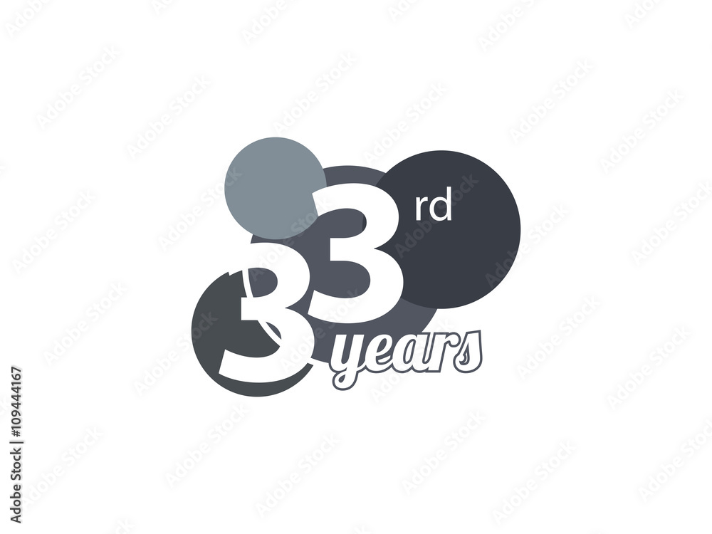 33rd year anniversary logo Stock Vector | Adobe Stock