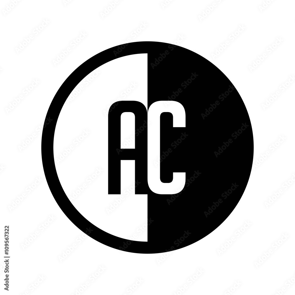 INITIAL CIRCLE HALF LOGO AC, Stock Vector | Adobe Stock