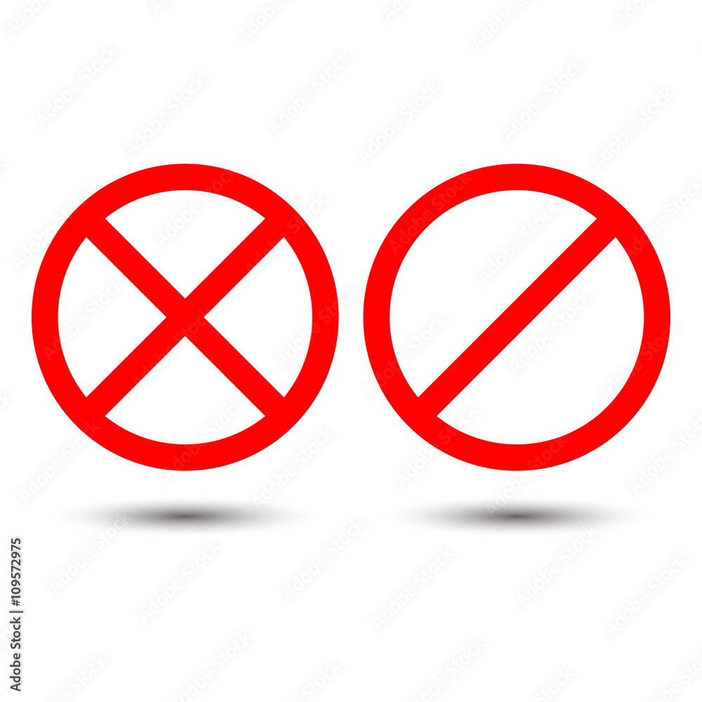 Red not allowed sign and red prohibited sign Stock Vector | Adobe Stock