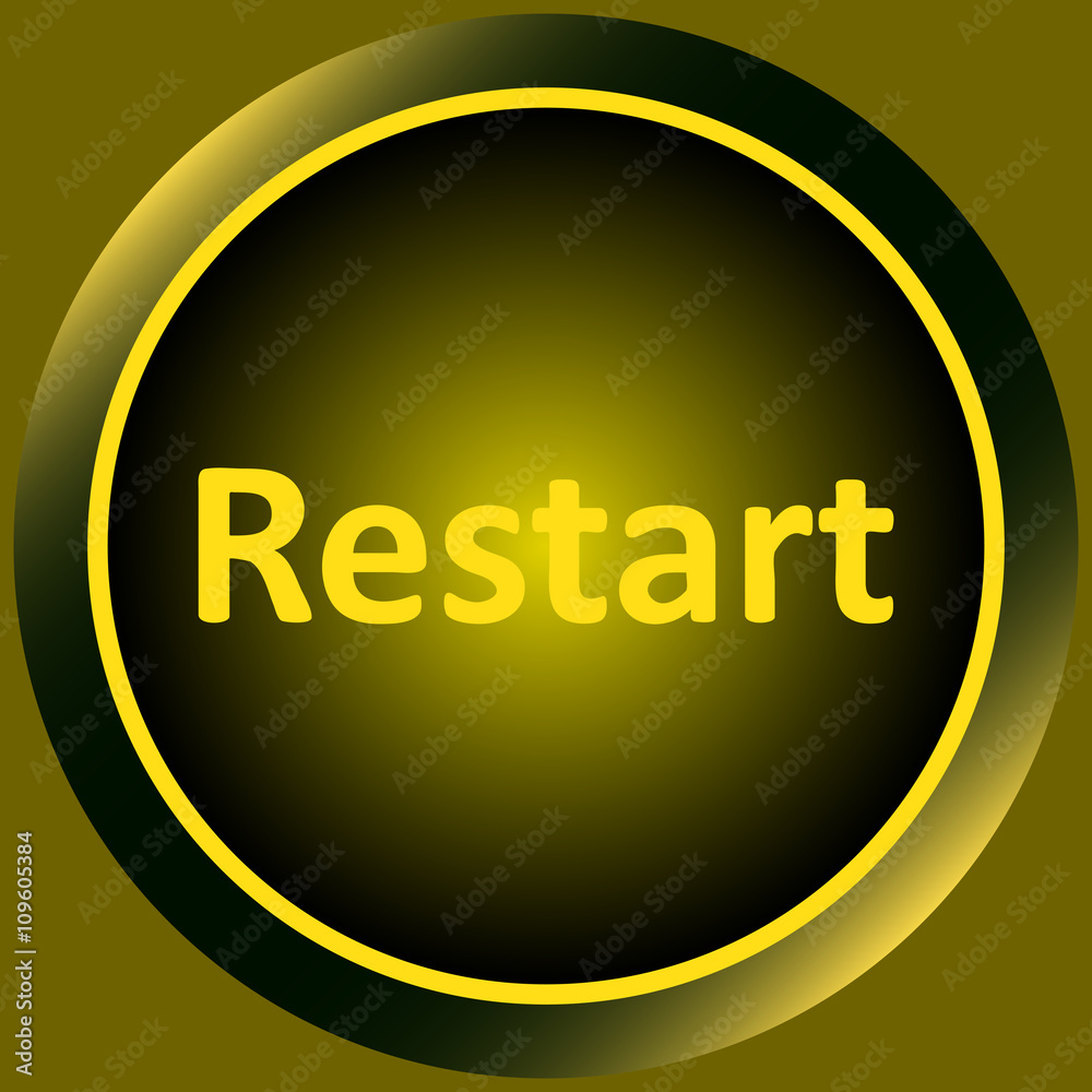 Icon yellow word restart Stock Vector | Adobe Stock
