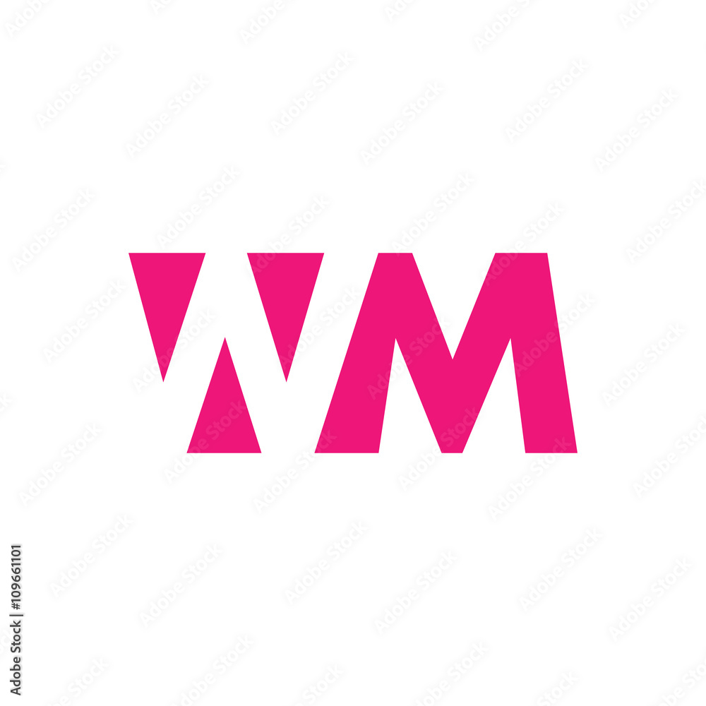 WM Logo. Vector Graphic Branding Letter Element. White Background Stock ...