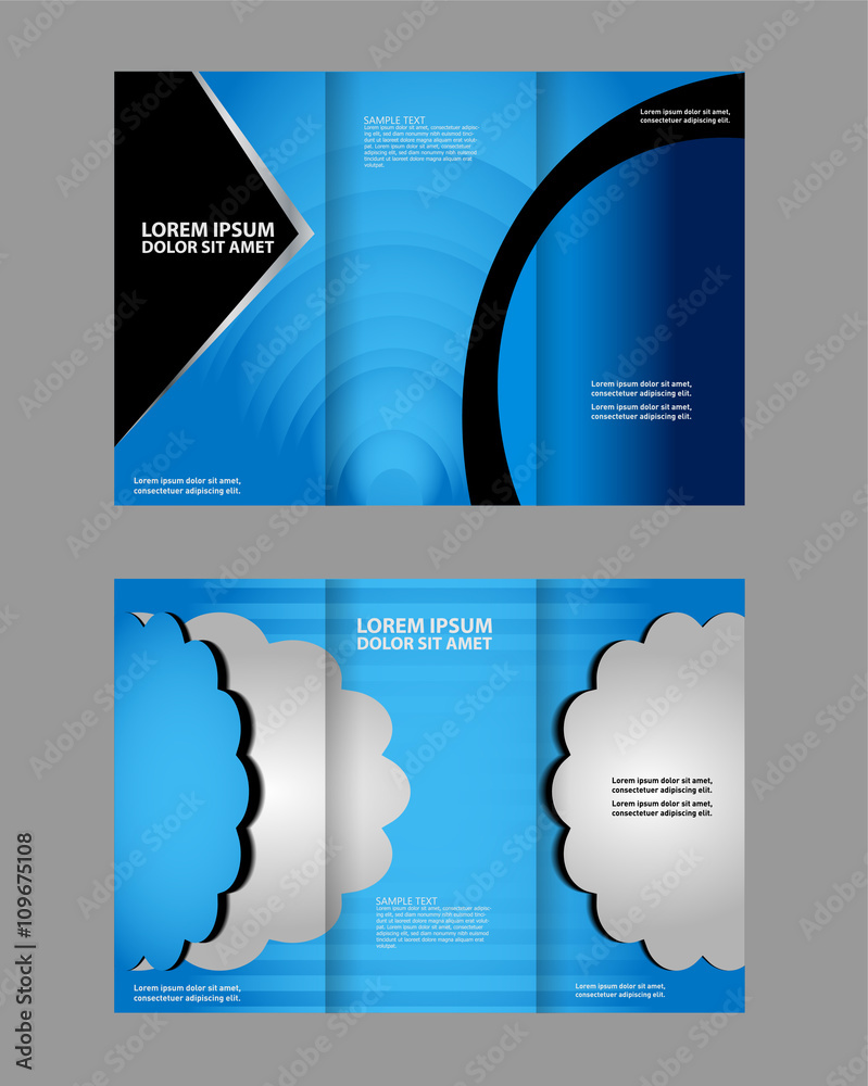 Business Theme Tri-fold Brochure Design and Catalog Vector Concept ...