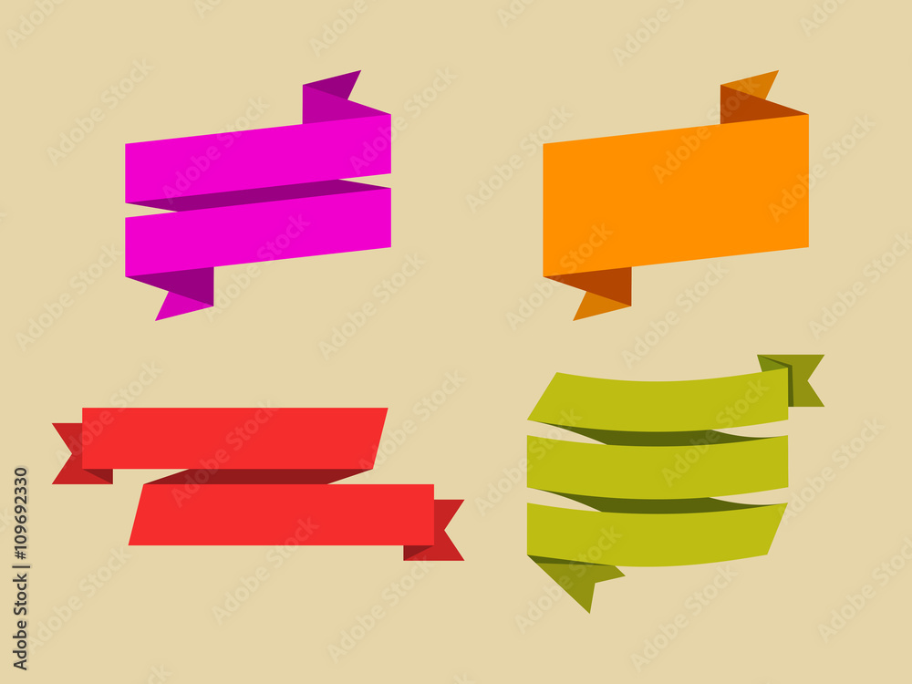 vector set of flat ribbons Stock Vector | Adobe Stock