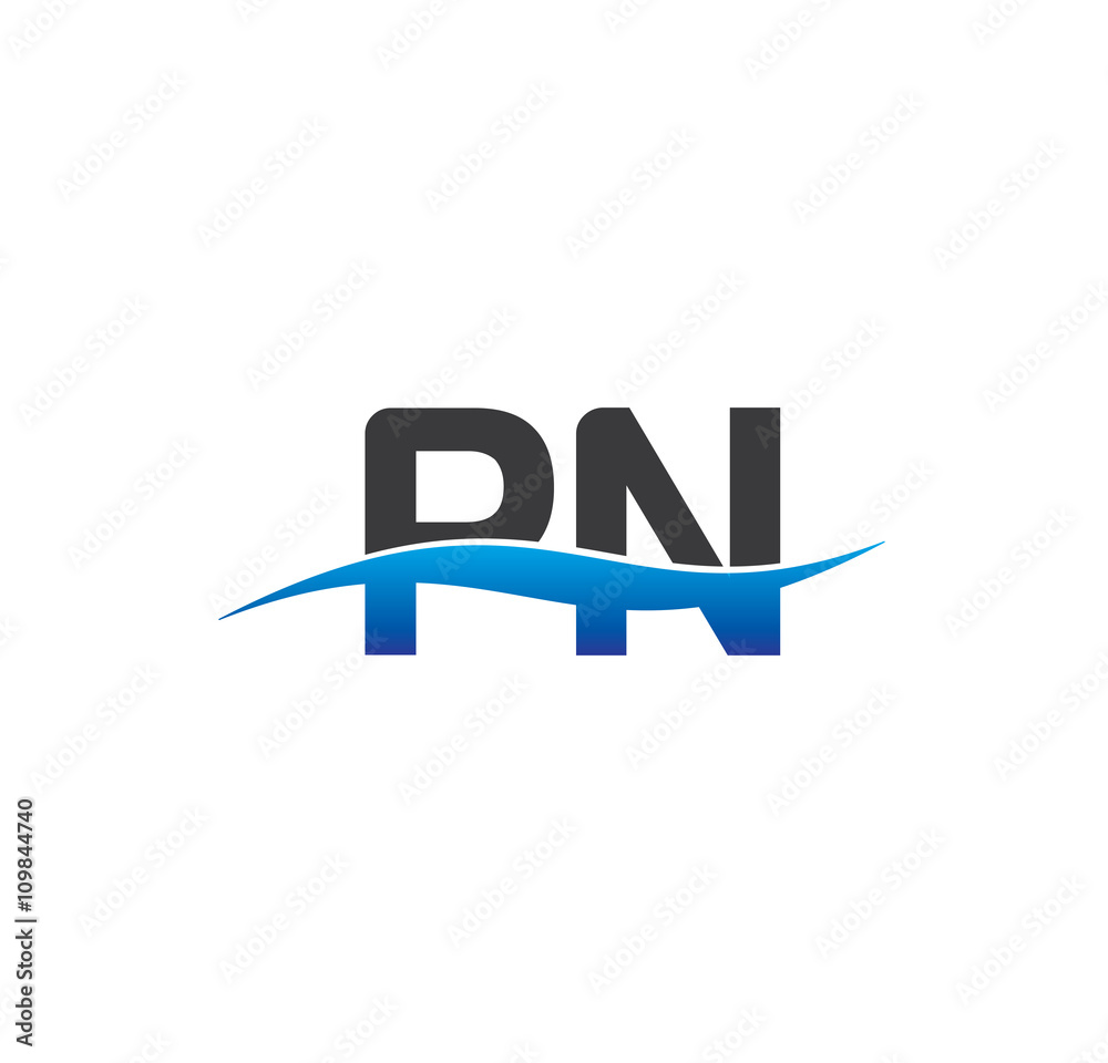 pn initial logo with swoosh blue and grey Stock Vector | Adobe Stock