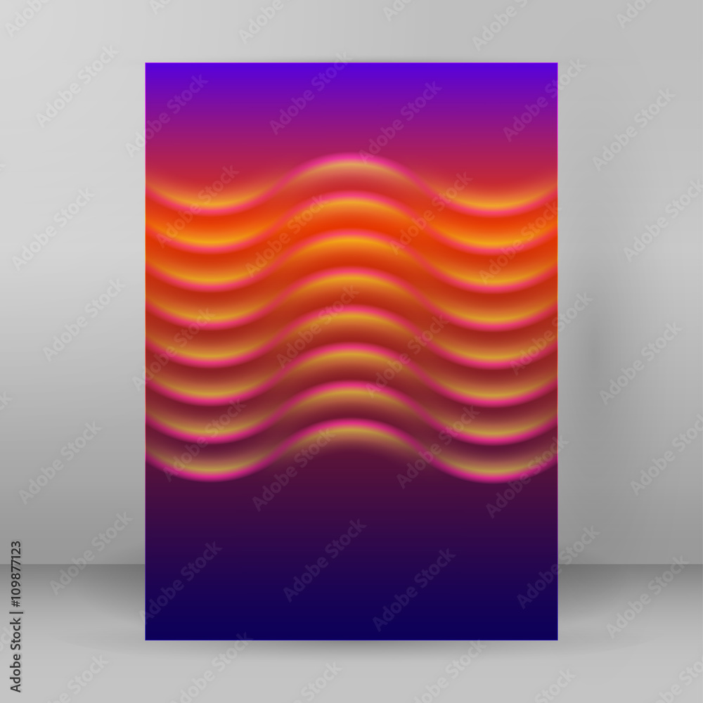 wave purple background layout cover page A4 brochure Stock Vector ...