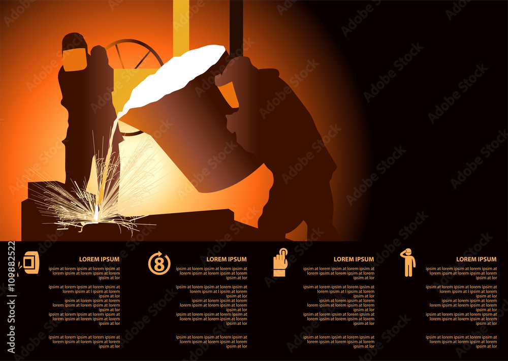 molten metal infographic Stock Vector | Adobe Stock