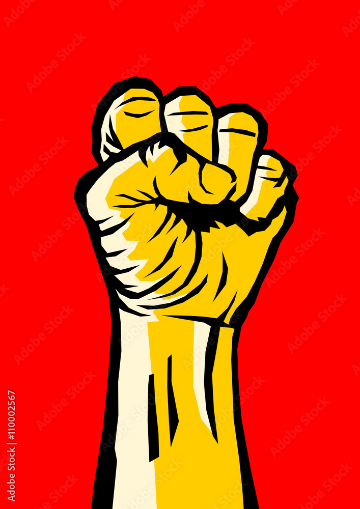 Raised clenched fist - symbol of revolution and uprising against ...