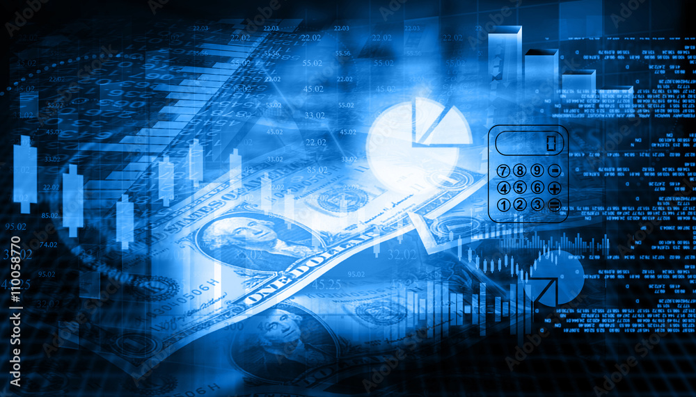 Ilustración de Stock Financial chart and graphs background. stock ...