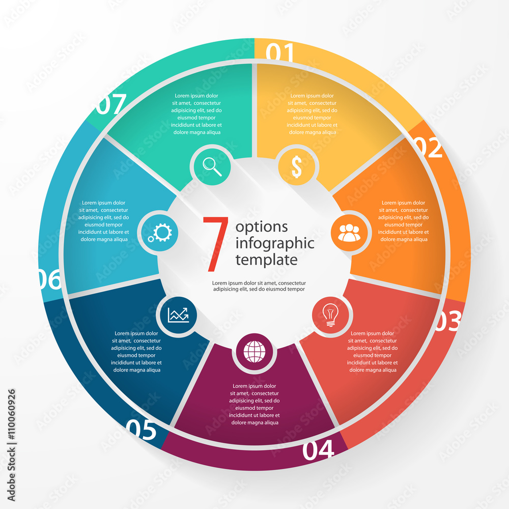 Vector business pie chart template for graphs, charts, diagrams. Business circle infographic ...