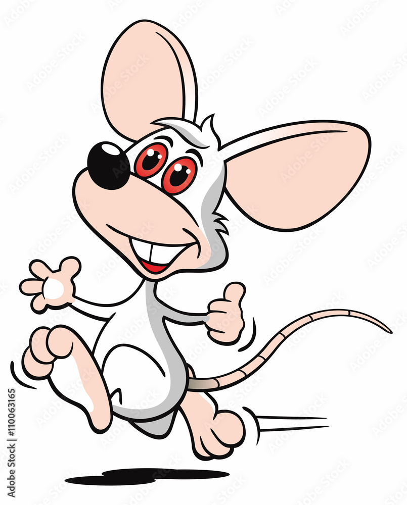 Comic Maus Weiß Rennen - Stock - GamesAgeddon