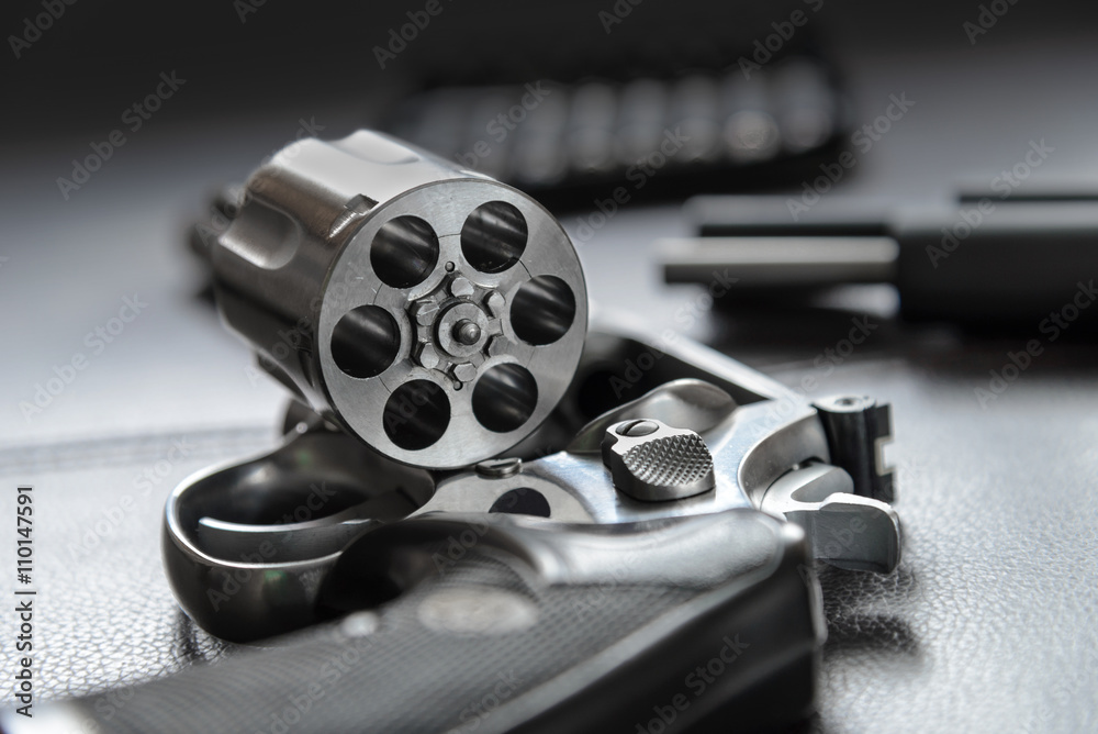 .357 Caliber Revolver Pistol, Revolver open ready to put bullets Stock ...