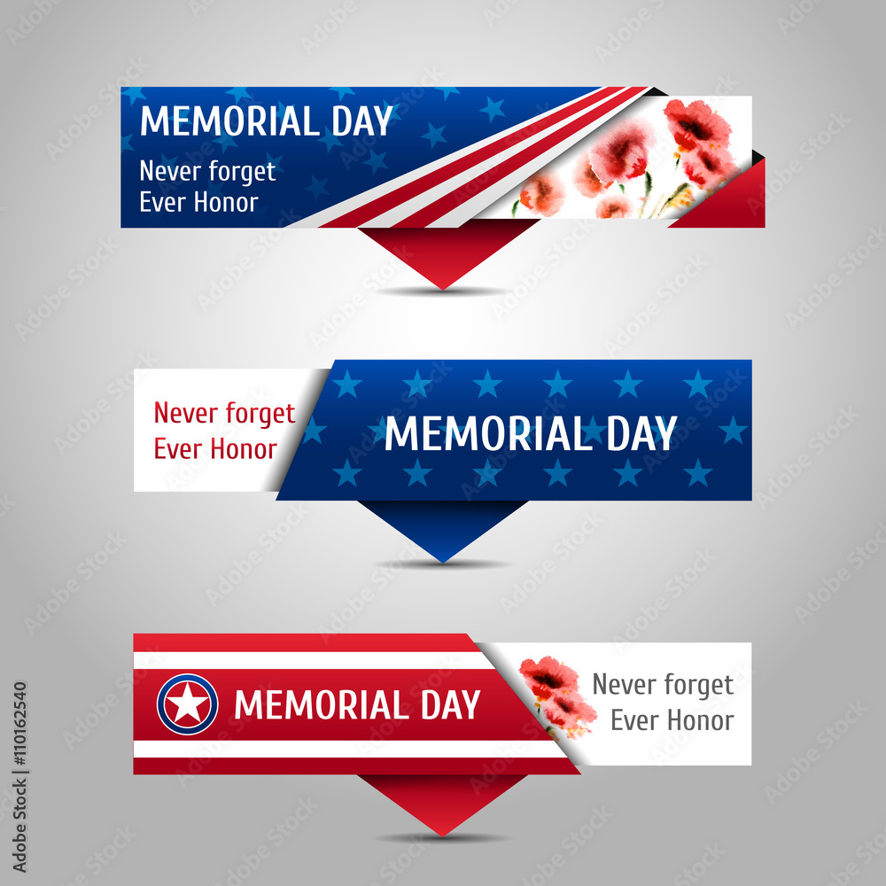 Memorial day banners. Stock Vector | Adobe Stock