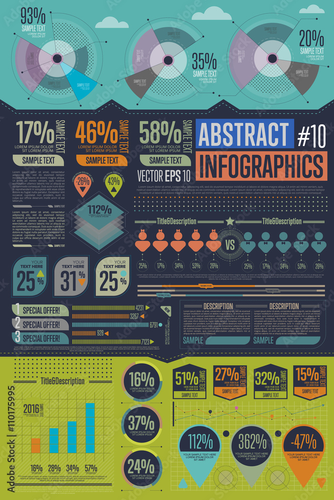 Business infographics set. Charts, tables, graphs template ...