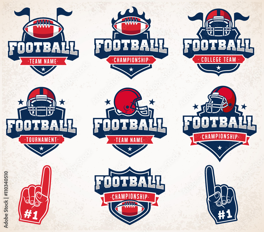 Vector Football logos and insignias Stock Vector | Adobe Stock
