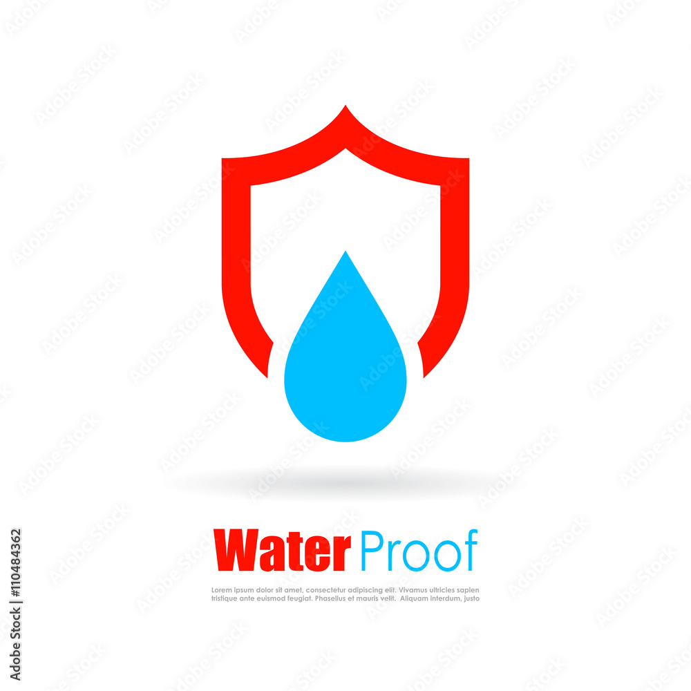 Waterproof vector logo Stock Vector | Adobe Stock
