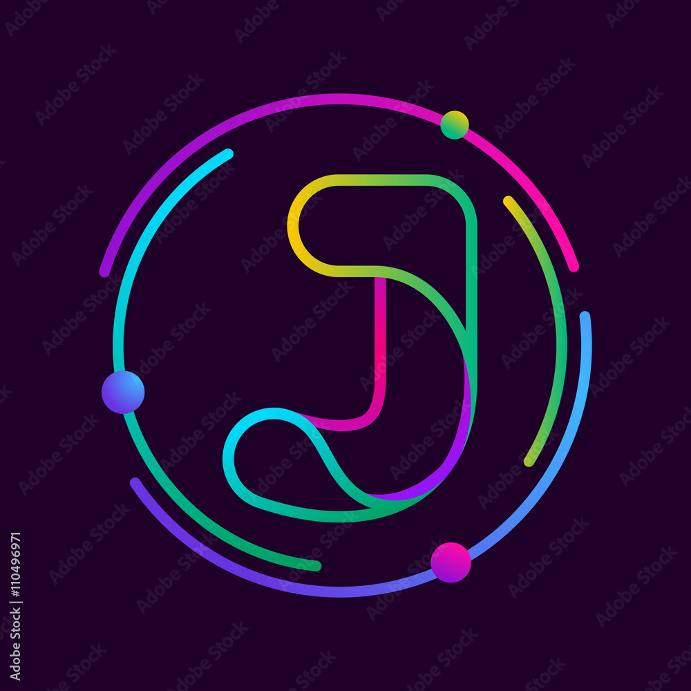 J letter with atoms orbits. Stock Vector | Adobe Stock