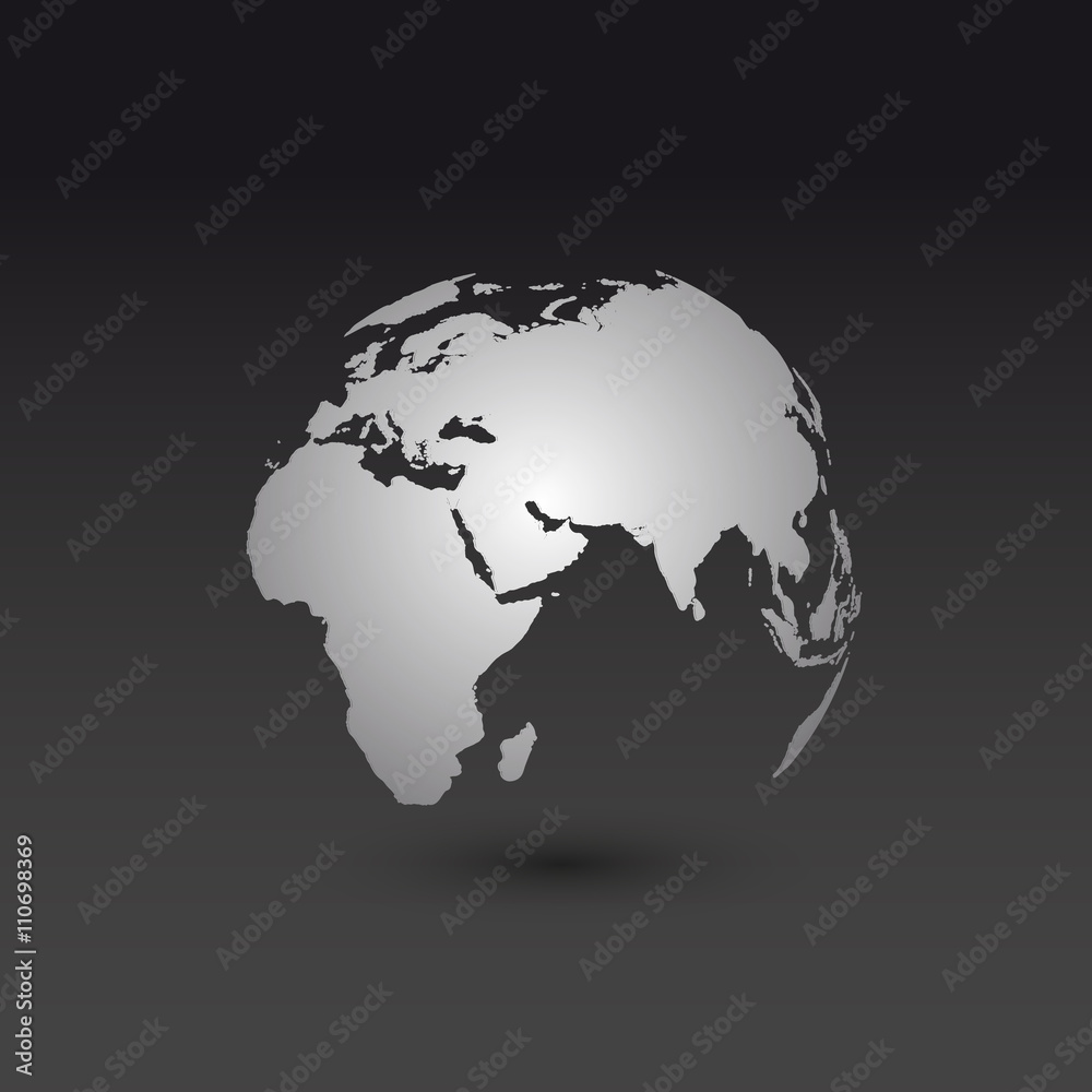 World map globe template easy all editable Stock Vector | Adobe Stock