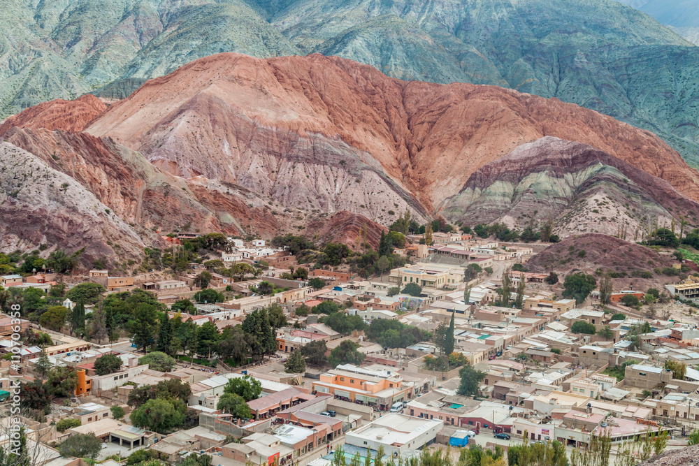 Cerro del los Siete Colores (Hill of Seven Colors) over Purmamarca ...