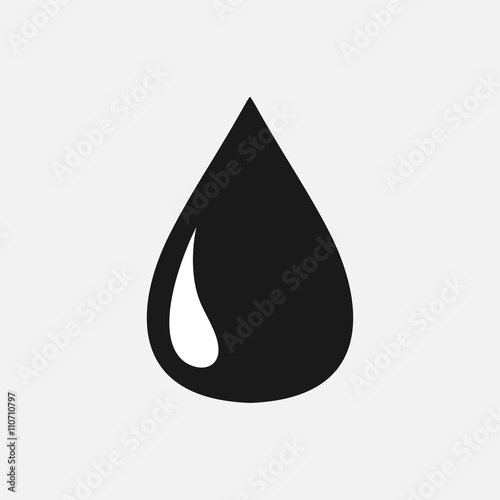 Oil drop sign icon. Isolated. Black sign on white background. Oil ...