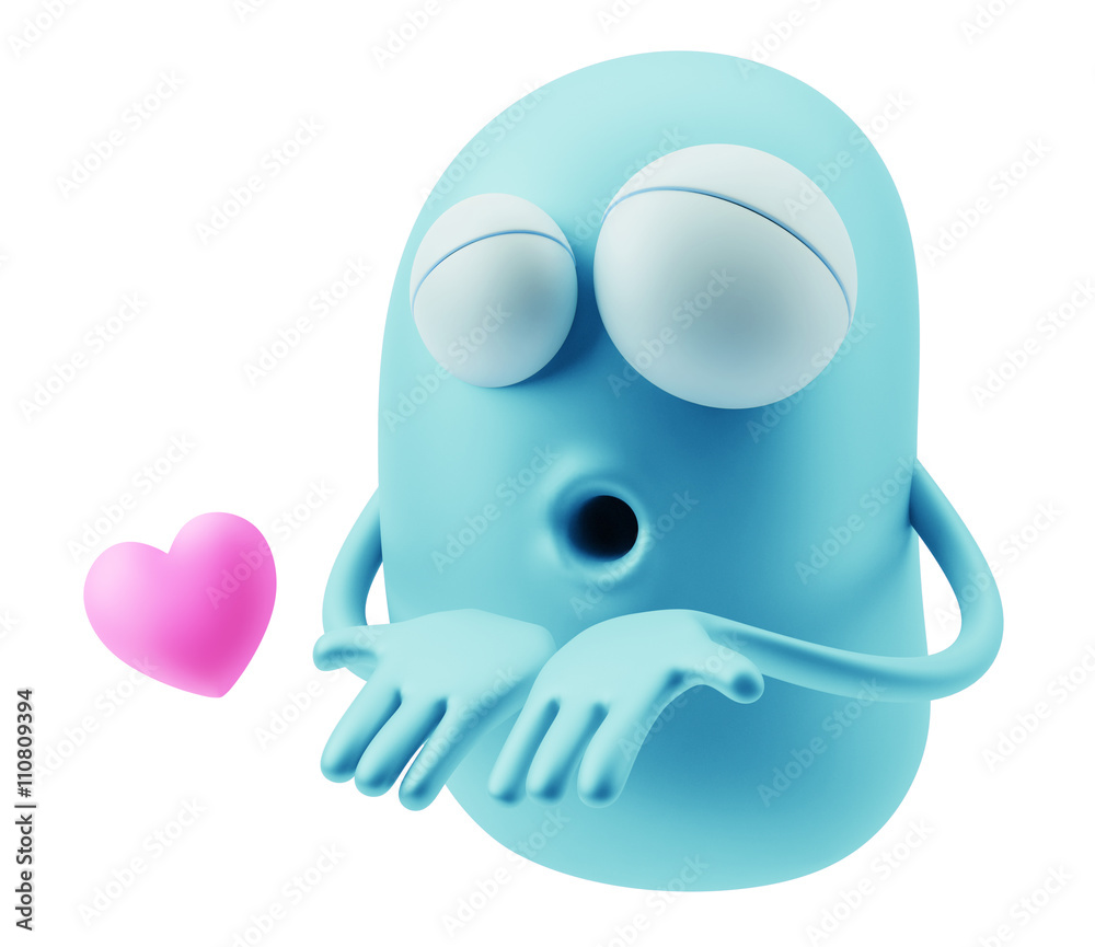 Love Emoticon Face. 3d Rendering. Stock Illustration | Adobe Stock