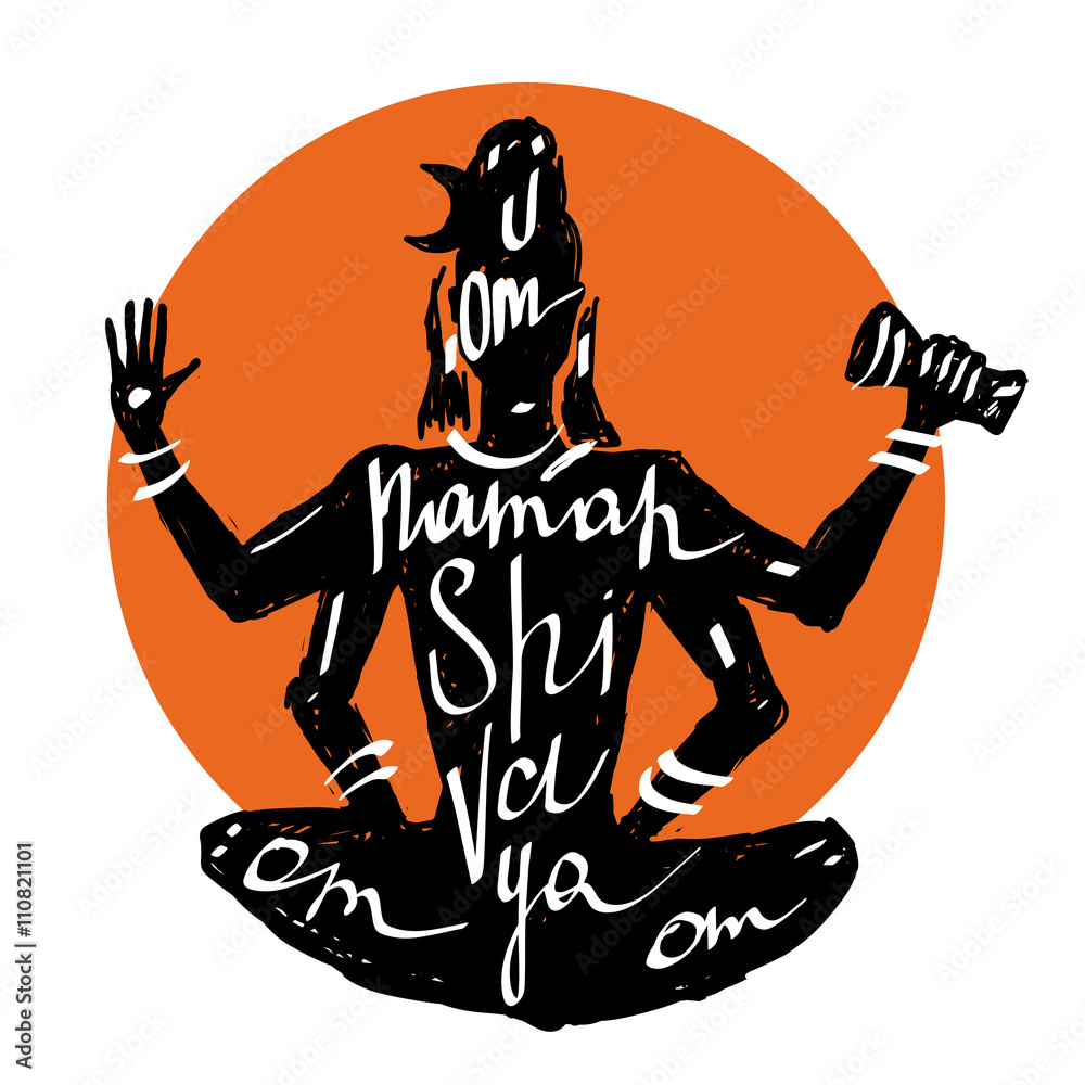 Lord Shiva. Typography poster Stock Vector | Adobe Stock