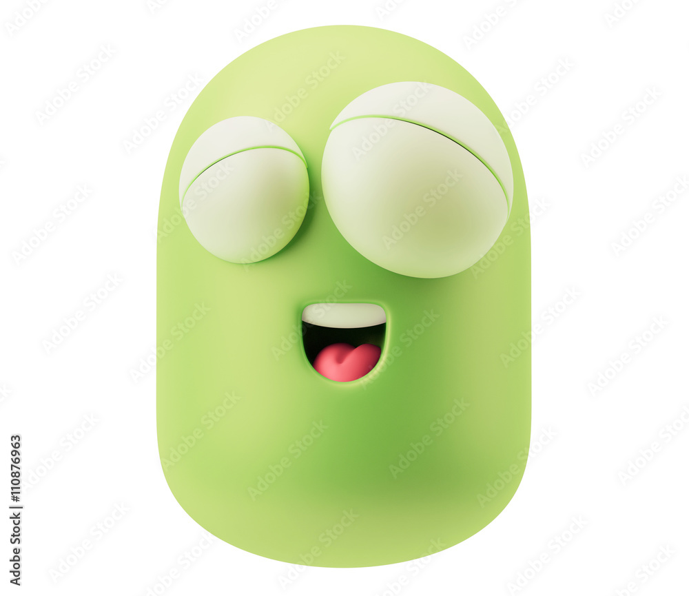 Happy Smiley Emoticon Face. 3d Rendering. Stock Illustration | Adobe Stock